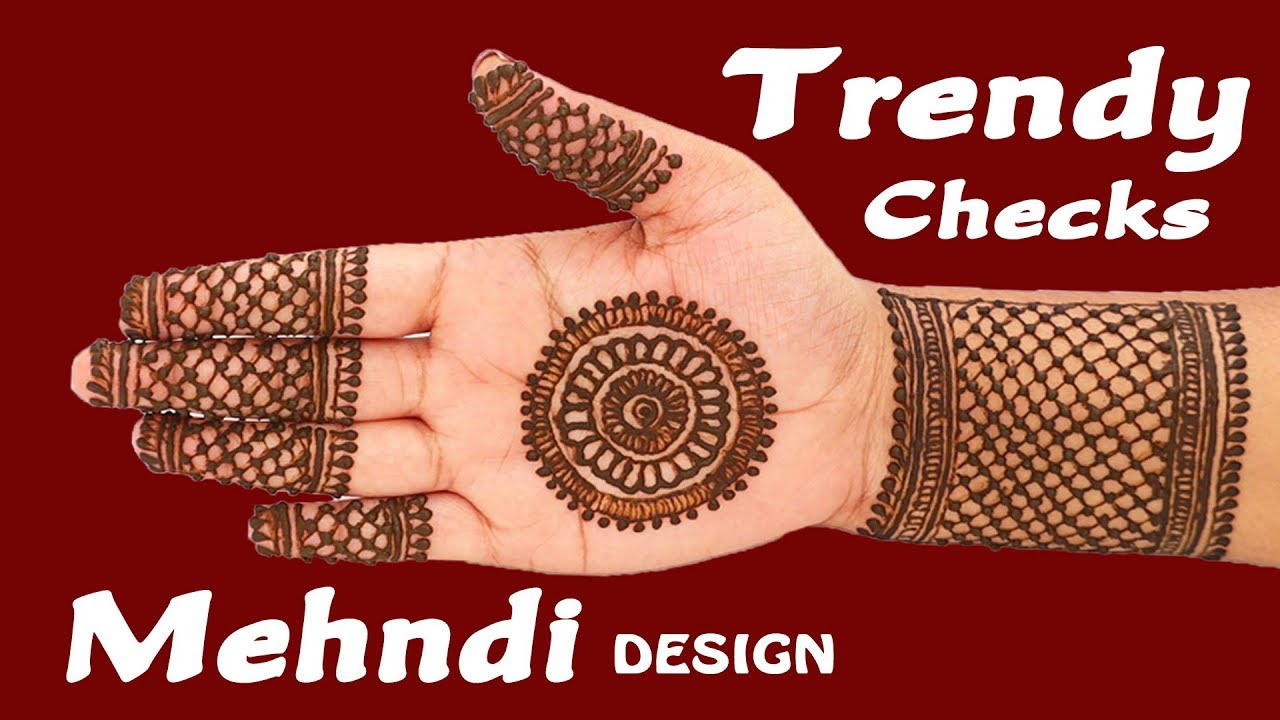 Easy and Trendy checks mehndi design | Checks mehndi design | Mehndi ...