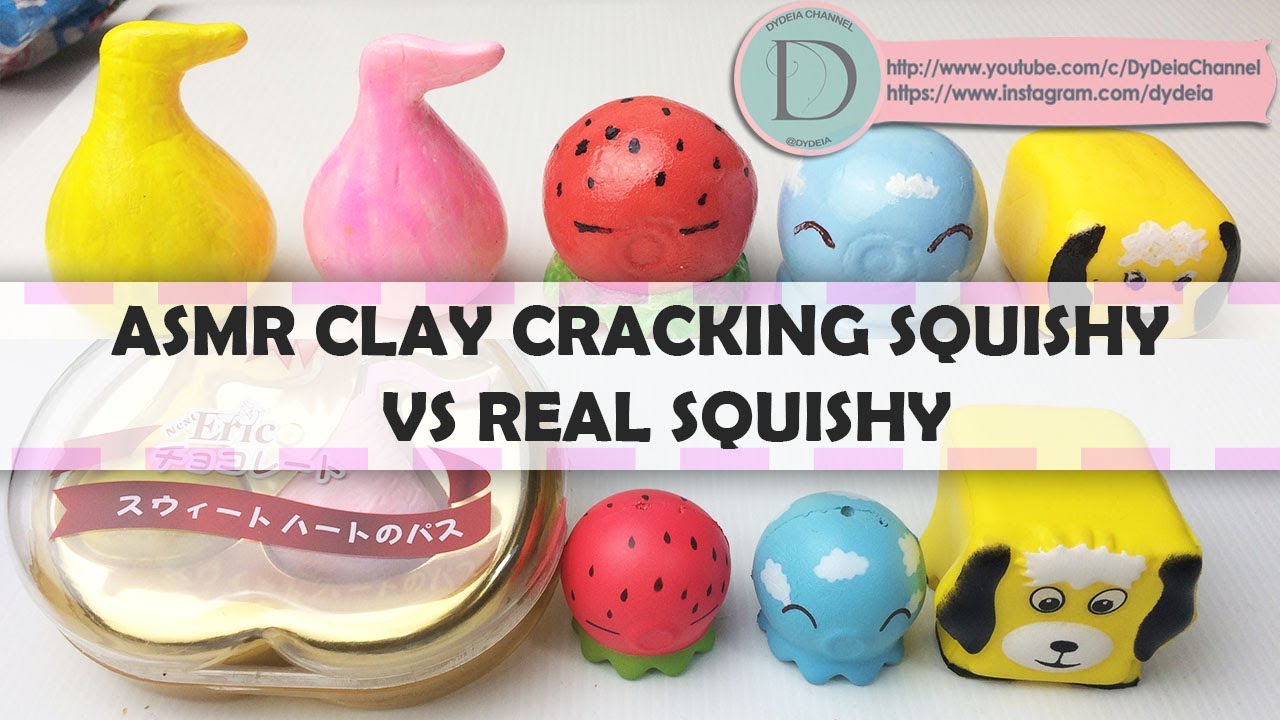 ASMR CLAY CRACKING SQUISHY VS REAL SQUISHY - YouTube