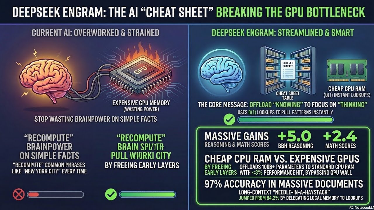 DeepSeek Engram Explained: How a "Cheat Sheet" Memory Fixes LLMs (Paper ...
