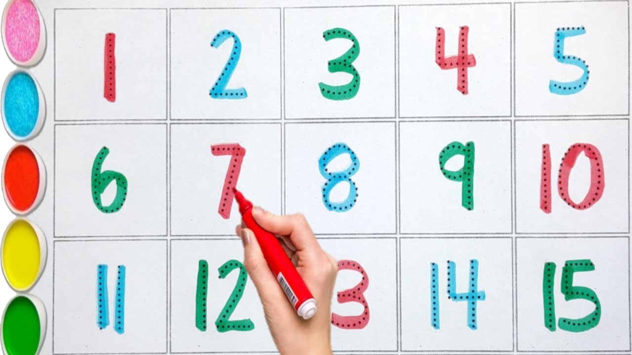 123 counting number, 1 to 15 counting number, one two three four song ...