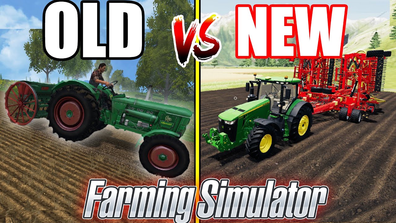OLD SCHOOL FARM vs NEW SCHOOL FARM : Farming Simulator - YouTube