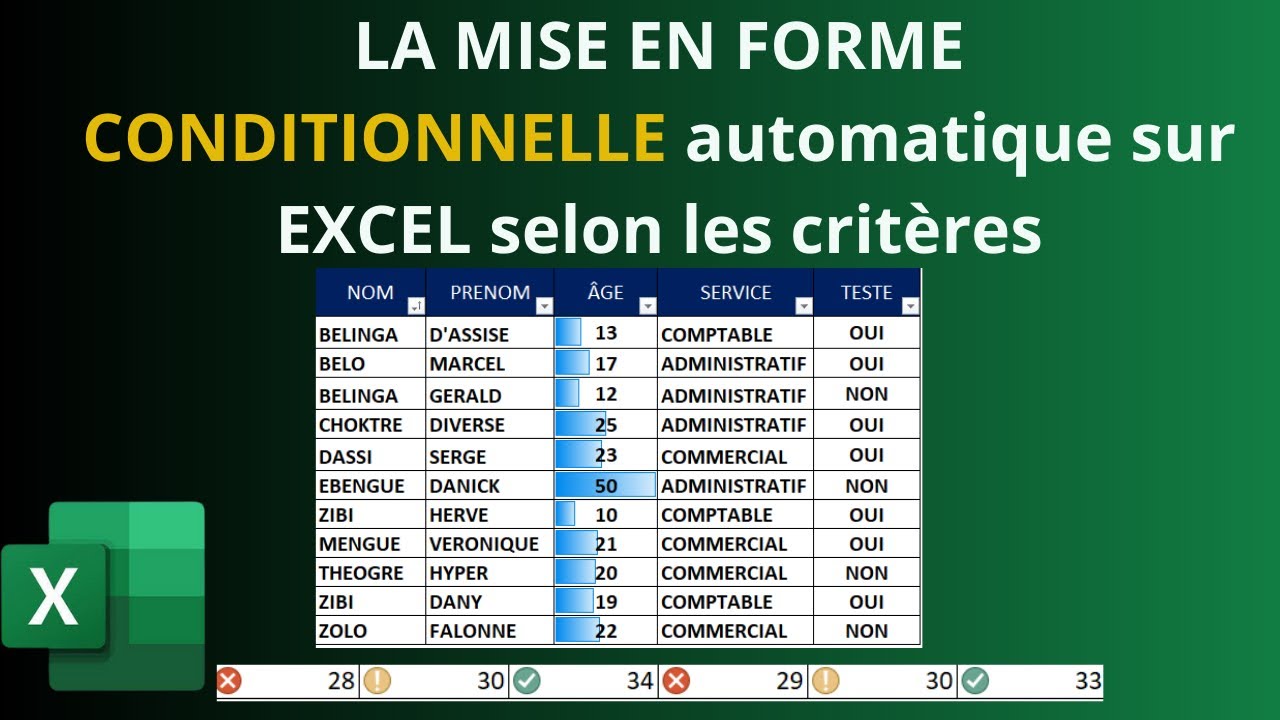 LES MISES EN FORMES CONDITIONNELLES AUTOMATIQUE SUR EXCEL - YouTube