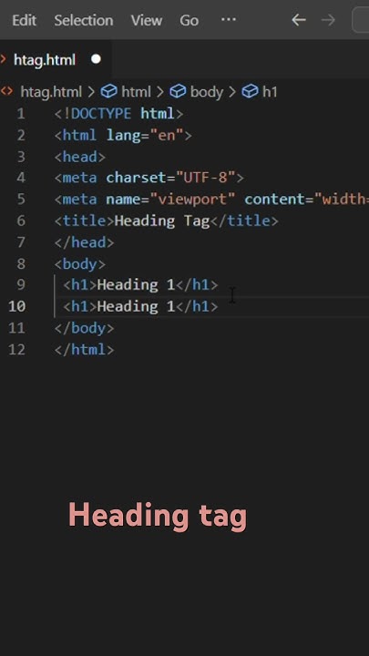 Heading tag html 5 part 2 #shorts #coding #html #python #htmlcss #javascript #css - YouTube