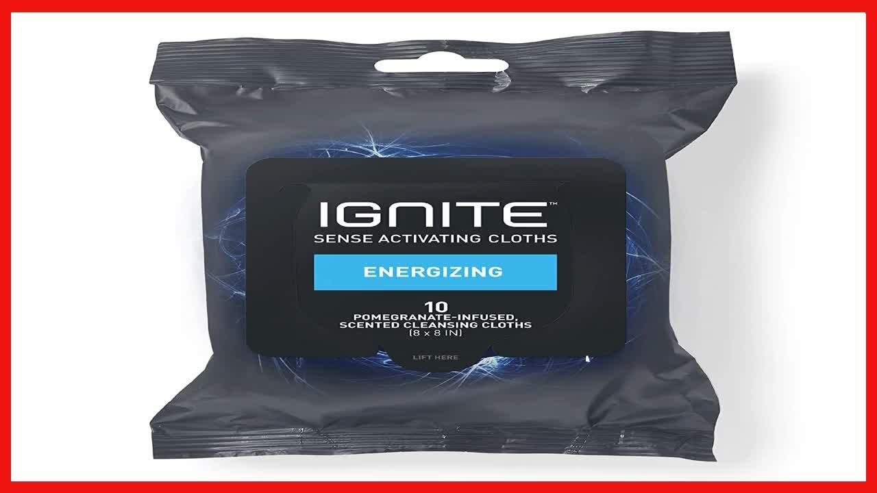 Ignite Mens Body Wet Wipes, Extra Thick 8" x 8" Shower Wipes, Energizing Scent, 10 count - YouTube