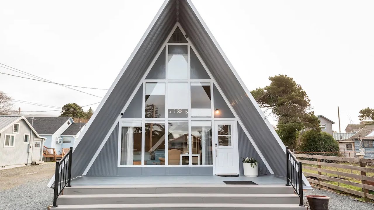 Amazing A-Frame Just Steps from the Beach - Tiny House - YouTube