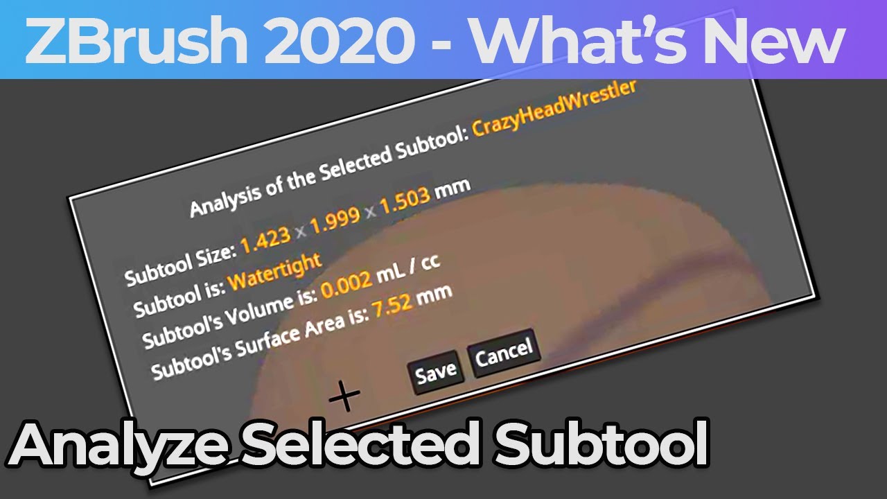 038 Zbrush 2020 Analyze Selected Subtool - YouTube