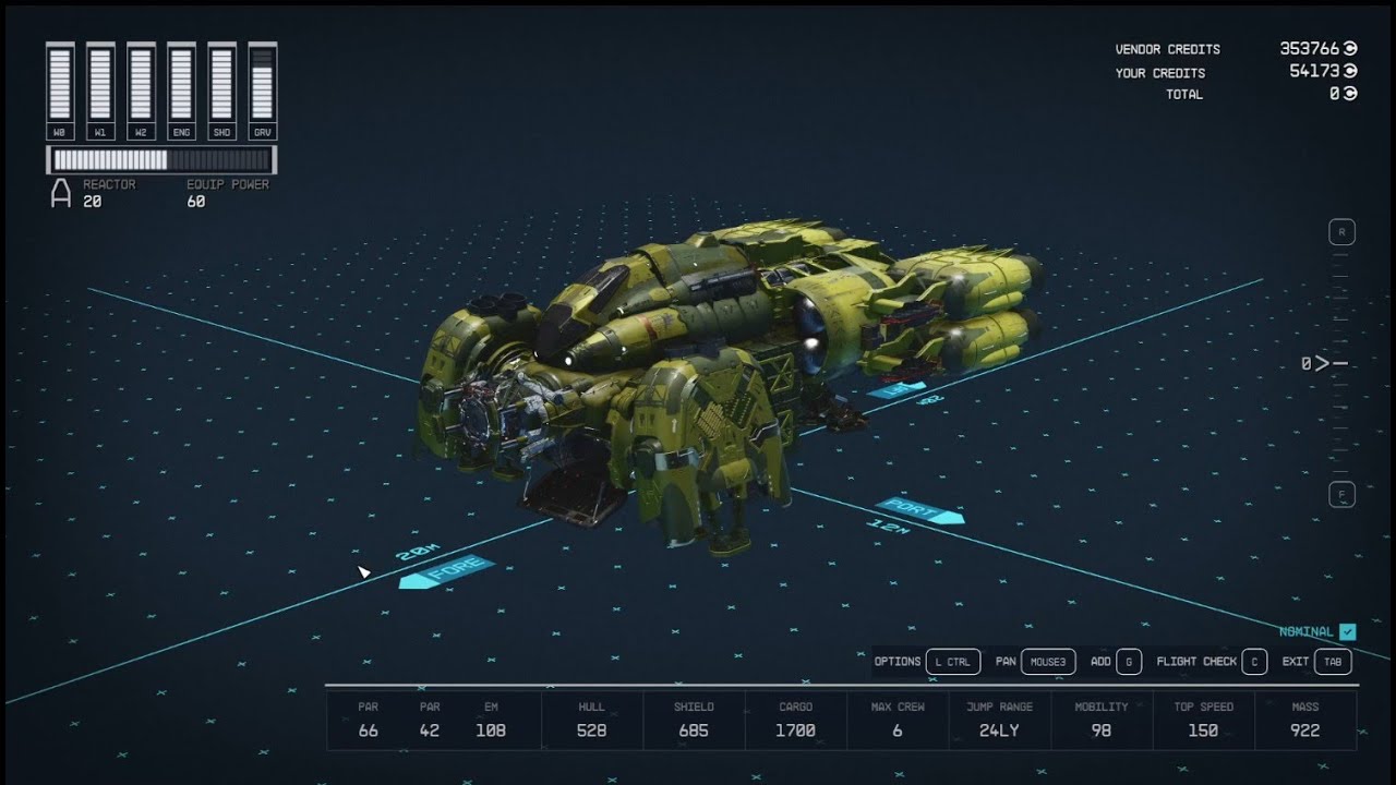 Starfield Ship "Headhunter's Ghost XL" / "Призрак Охотника за головами ...
