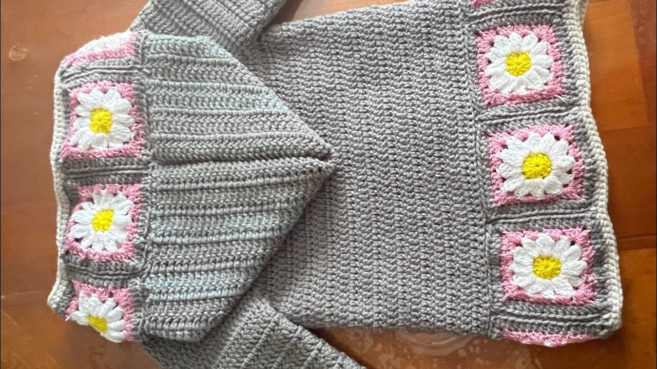 Crochet # 36 cardigan con gramis tejido a crochet para niñas - YouTube