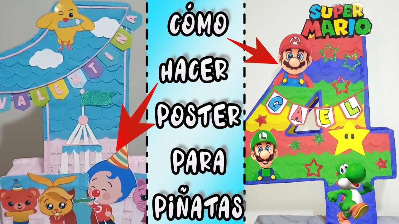 Cómo hacer un póster para piñatas - YouTube