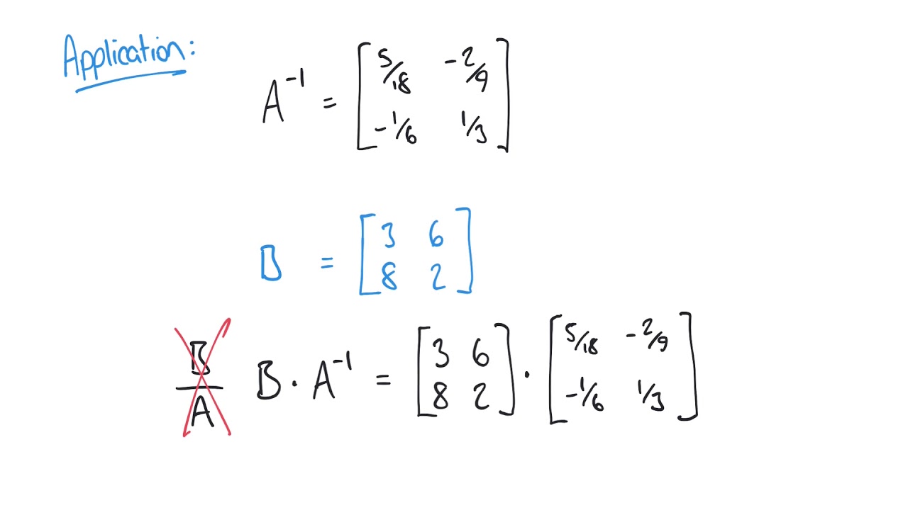 Calculating the Inverse of a 2x2 and a 3x3 Matrix - YouTube