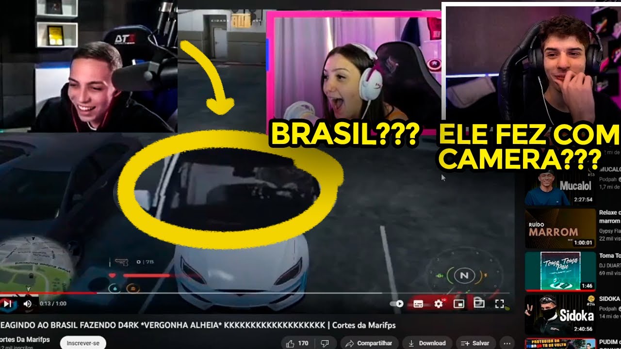 R3AÇÃO do BIRO e da MARI com o BRASIL fazendo DARK kkkkk - YouTube