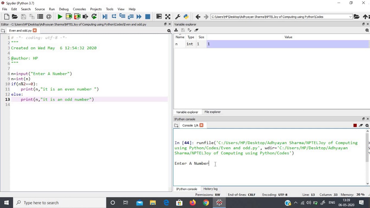 Identifying Odd And Even Numbers In Python Youtube