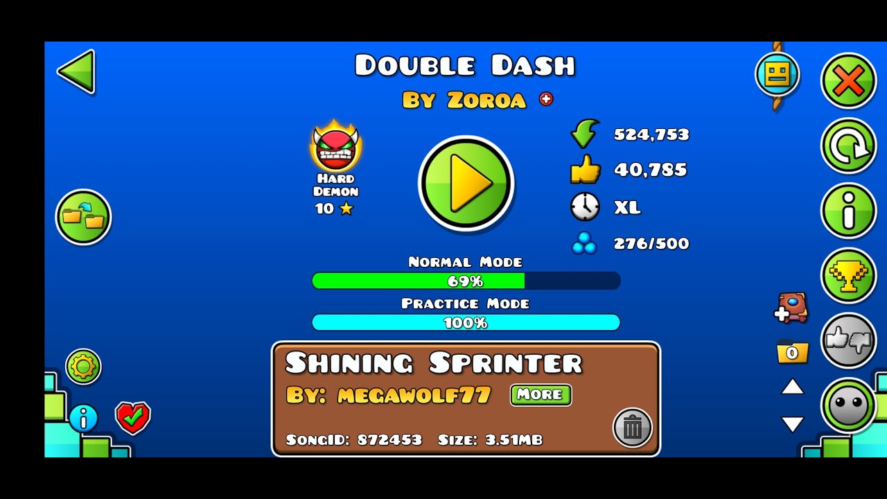 PASÁNDOME "DOUBLE DASH" Y JUGANDO SUS IDS GEOMETRY DASH 2.2 - YouTube