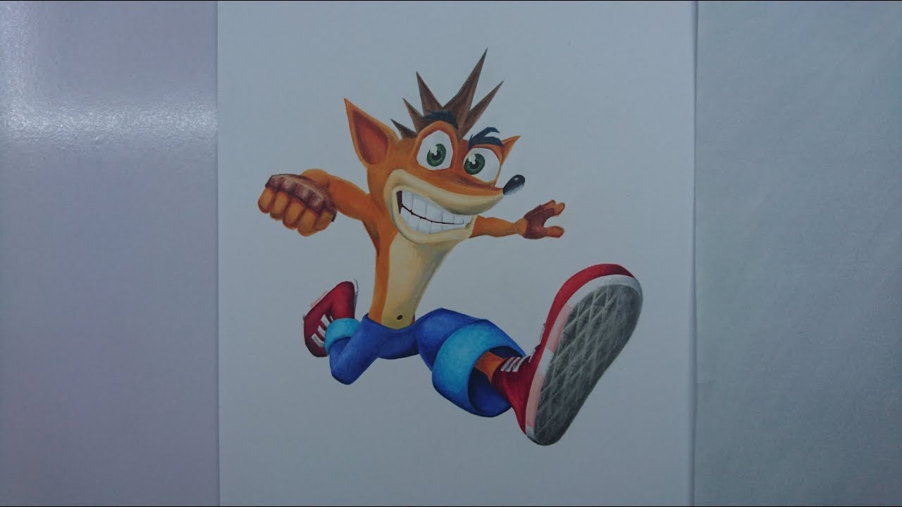 Time Lapse Drawing: Crash Bandicoot from 'Crash Bandicoot' - YouTube