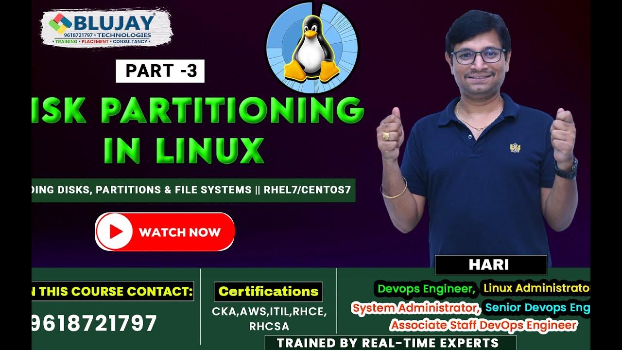 Disk Partitioning in Linux |Adding Disks, Partitions & File systems || RHEL7/CentOS7|Telugu|Part ...