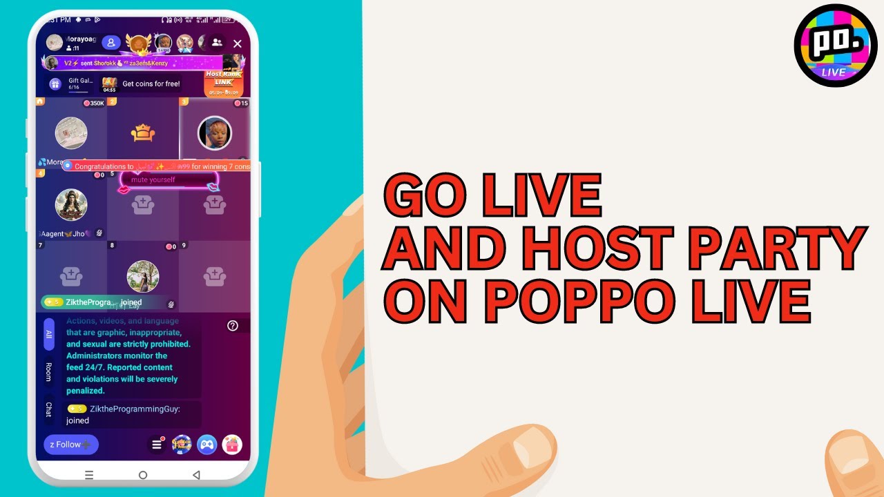 How to Host A Party On Poppo Live - YouTube