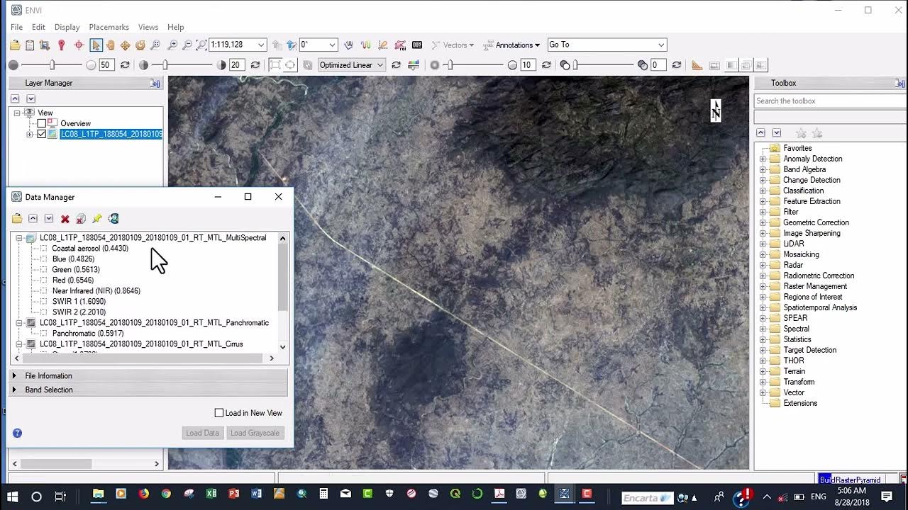 Load Landsat Image using ENVI - YouTube
