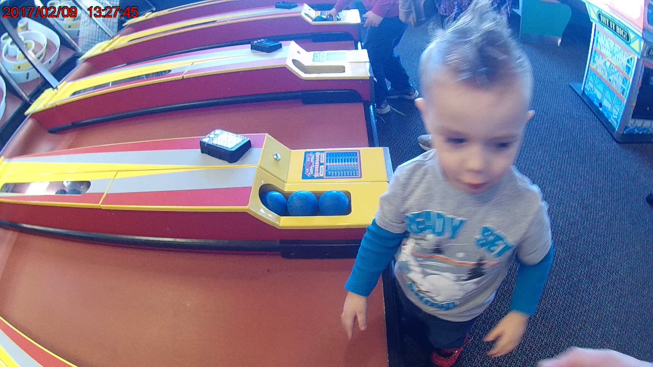 chuck E cheese Alley Rollerball with Micah 2 years old appleton - YouTube