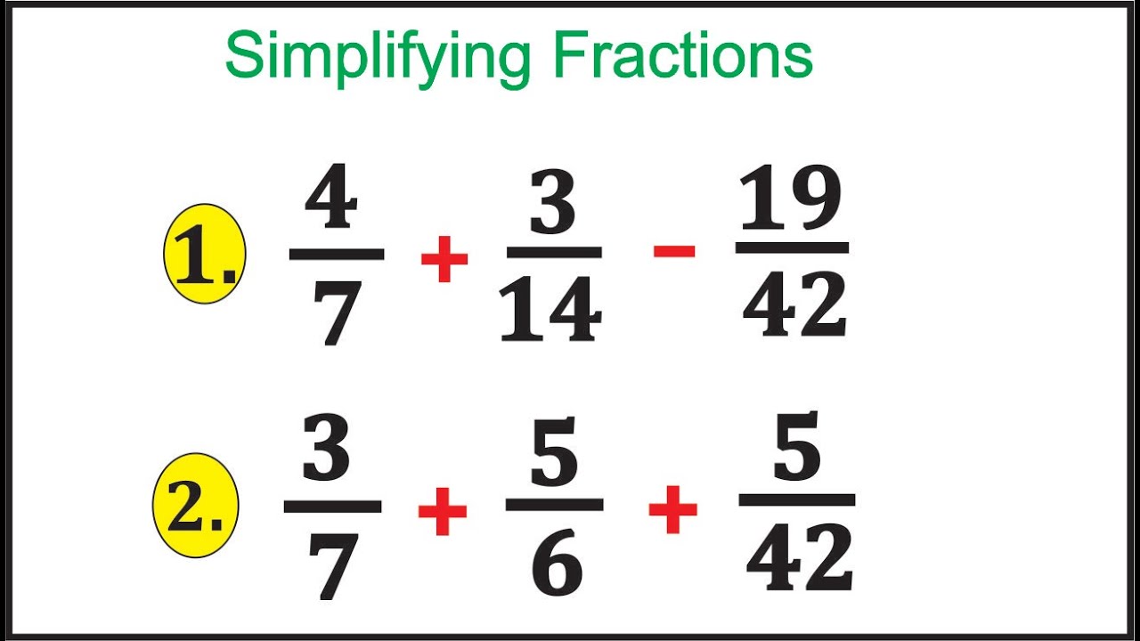 Fractions Addition And Subtraction Trick How To Simplify Fractions Fractions Addition And Subtraction Trick How To Simplify Fractions