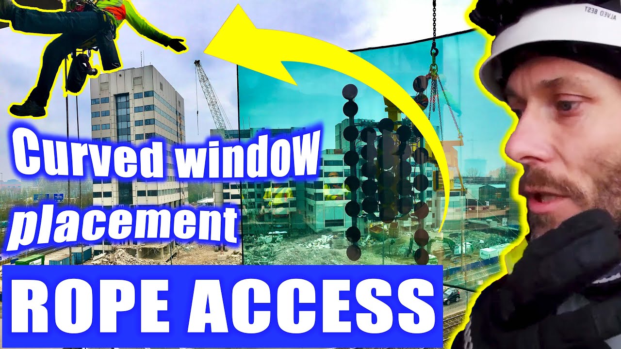 Rope Access Window Placement - Putting in a CURVED window - YouTube
