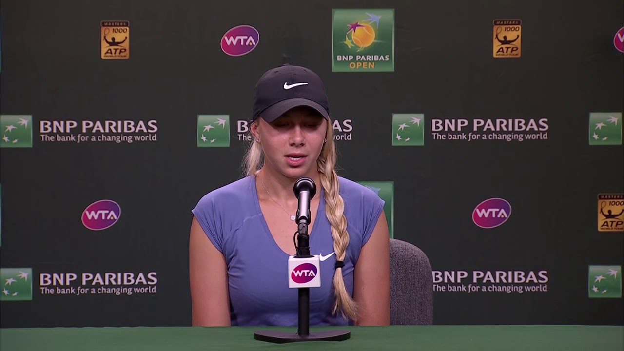 BNP Paribas Open 2018: Amanda Animisova 3R Press Conference - YouTube