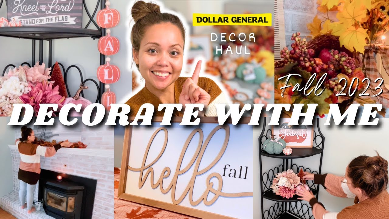 FALL 2023 DECORATE WITH ME 🍂 DOLLAR GENERAL FALL DECOR HAUL - YouTube