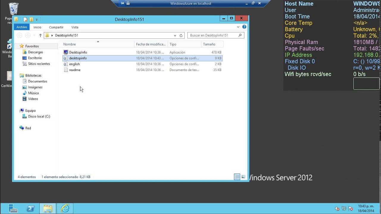Desktop Info - Mostrar información del sistema en el escritorio - YouTube