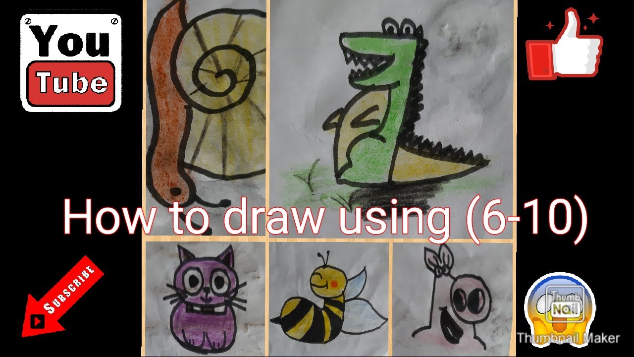 How to draw using (6-10) numbers|episode - 2 - YouTube