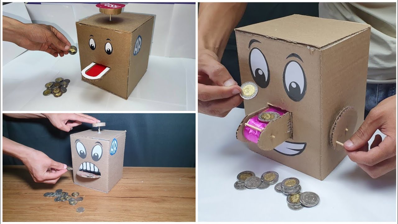 3 Amazing Coin Banks From Cardboard | Amazing Cardboard Projects - YouTube