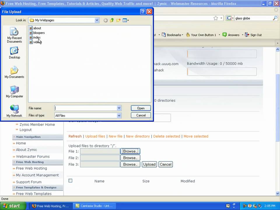 How to Create a website: Upload HTML Files without FTP Client - YouTube