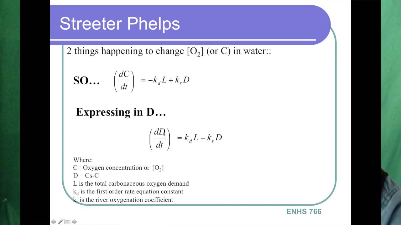 ENHS 766 Streeter Phelps Intro - YouTube