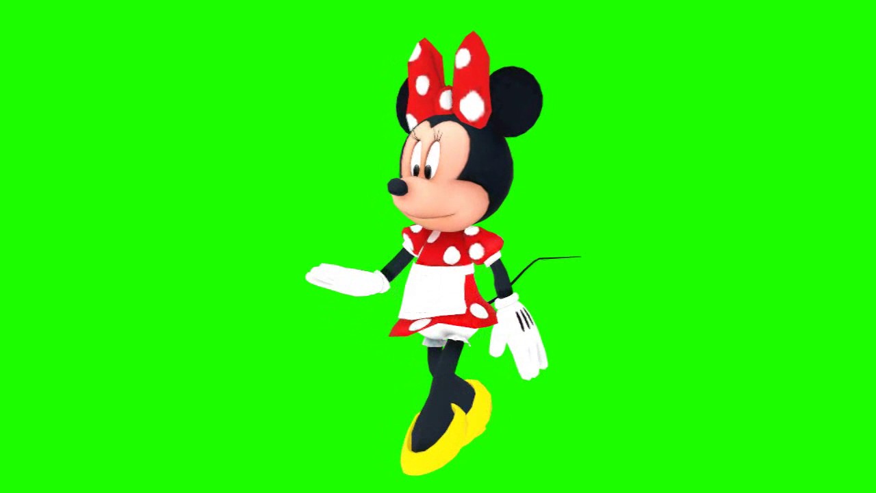 Minnie walk animated right chroma - YouTube