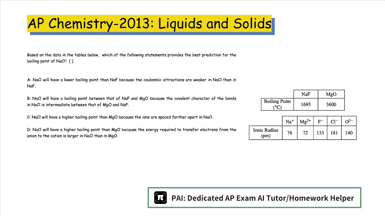 2013 AP Chemistry: Liquids and Solids - YouTube