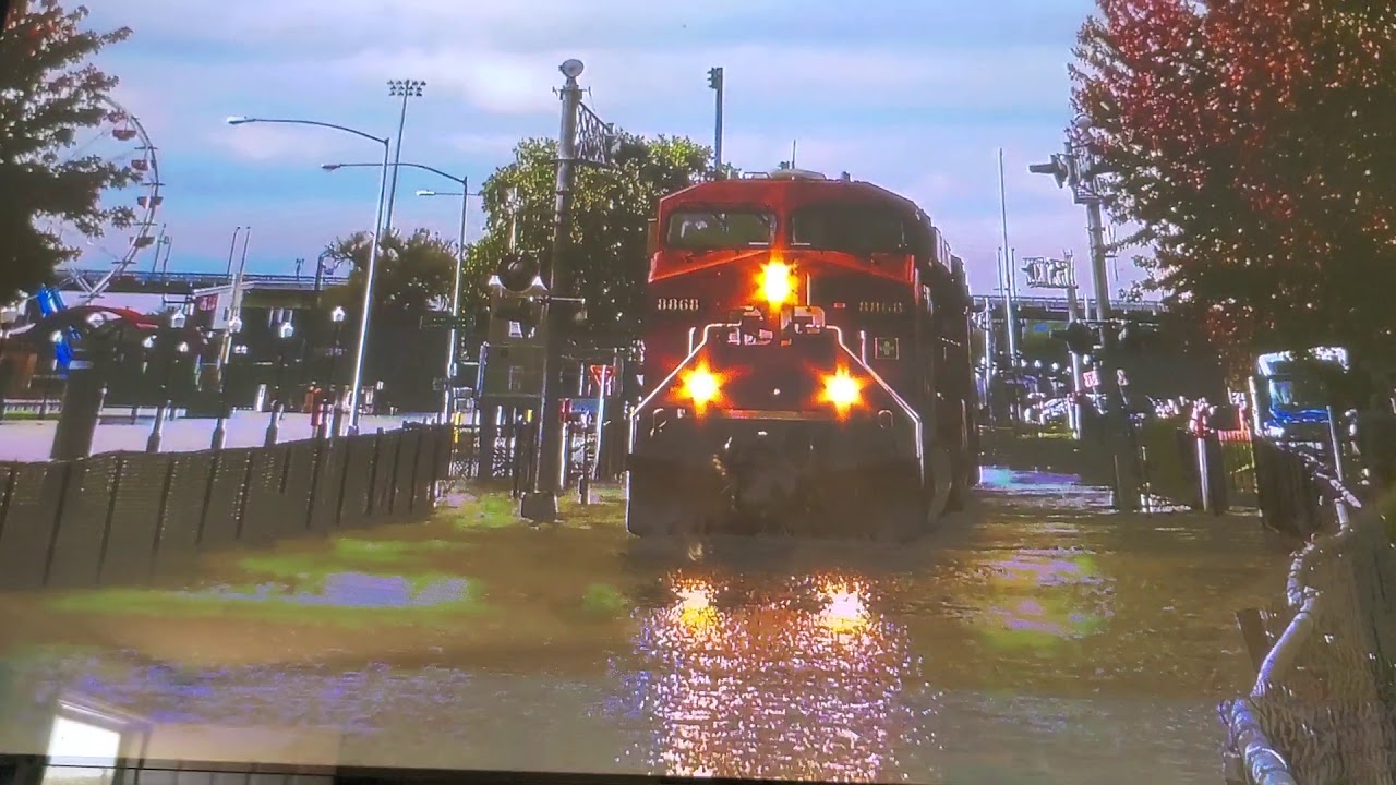 Train in flood - YouTube