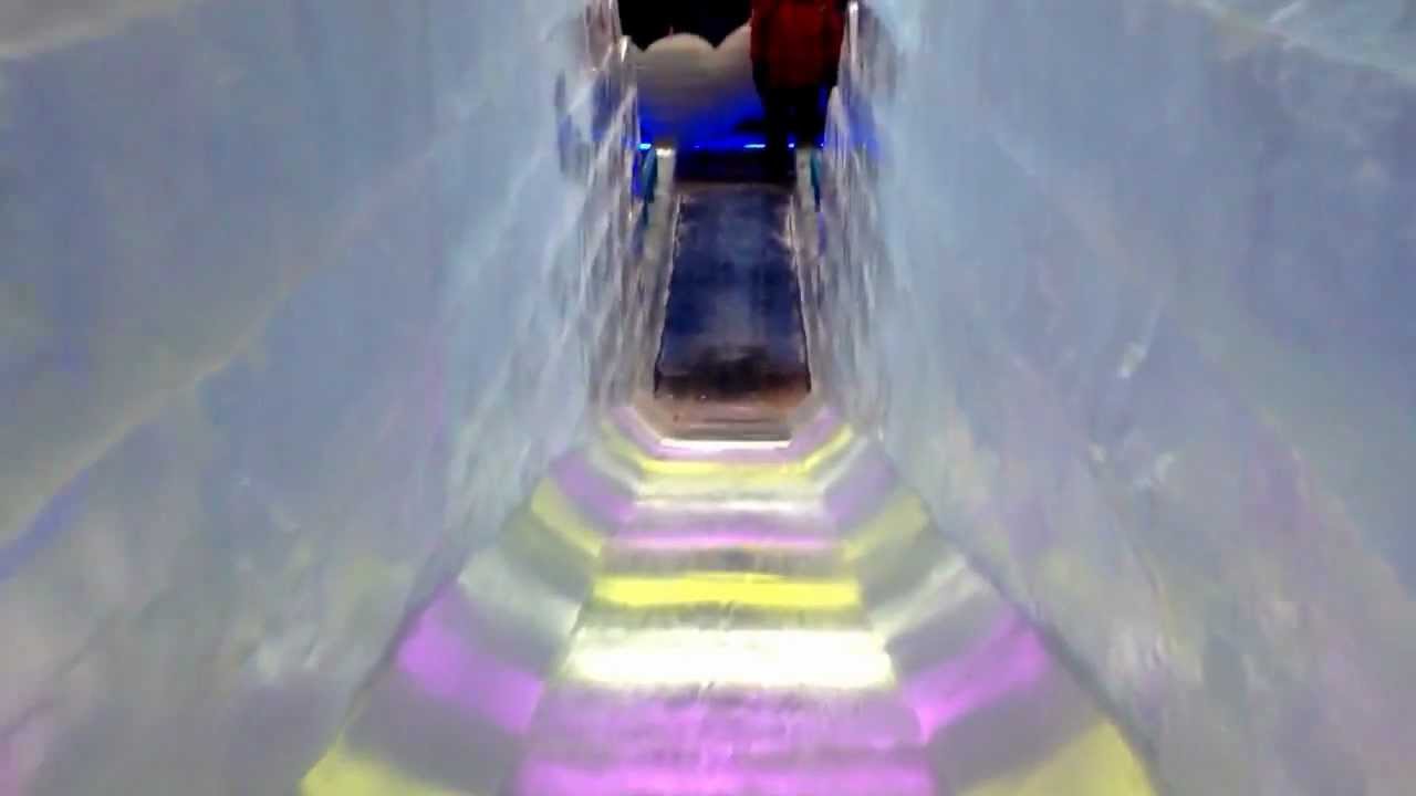 Ice slide at ICE! in the Gaylord Hotel, Grapevine, TX! - YouTube