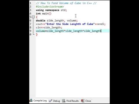 Find Volume of Cube in C++ | Program to Find Volume of Cube in CPP #cpp #programmingshorts # ...