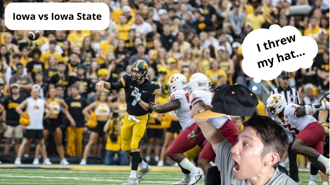 Iowa Fan Reacts To Iowa vs Iowa State (I threw my hat!) - YouTube