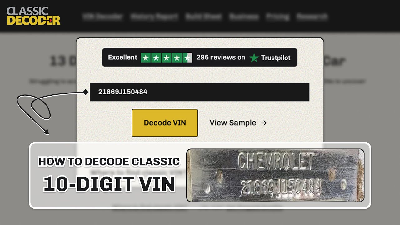 How to Decode a 12-Digit VIN Number for Classic Cars? - YouTube