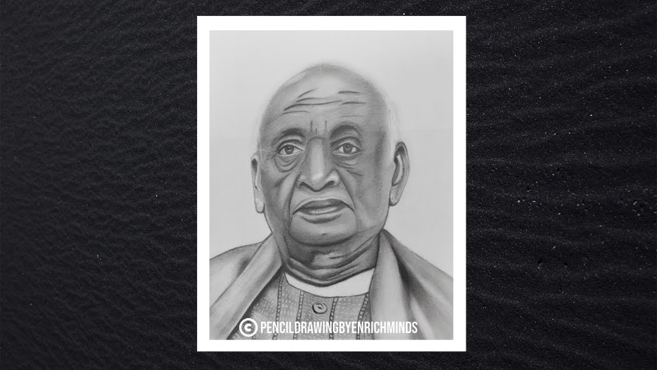 Portrait Drawing Of Sardar Vallabhbhai Patel // Sardar Vallabhbhai ...