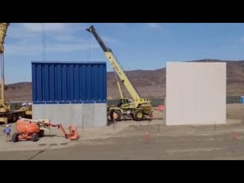 Border wall prototypes displayed in California - YouTube