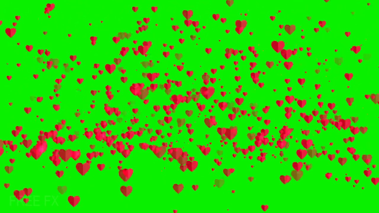 pink heart particles green screen video,animated bg - YouTube