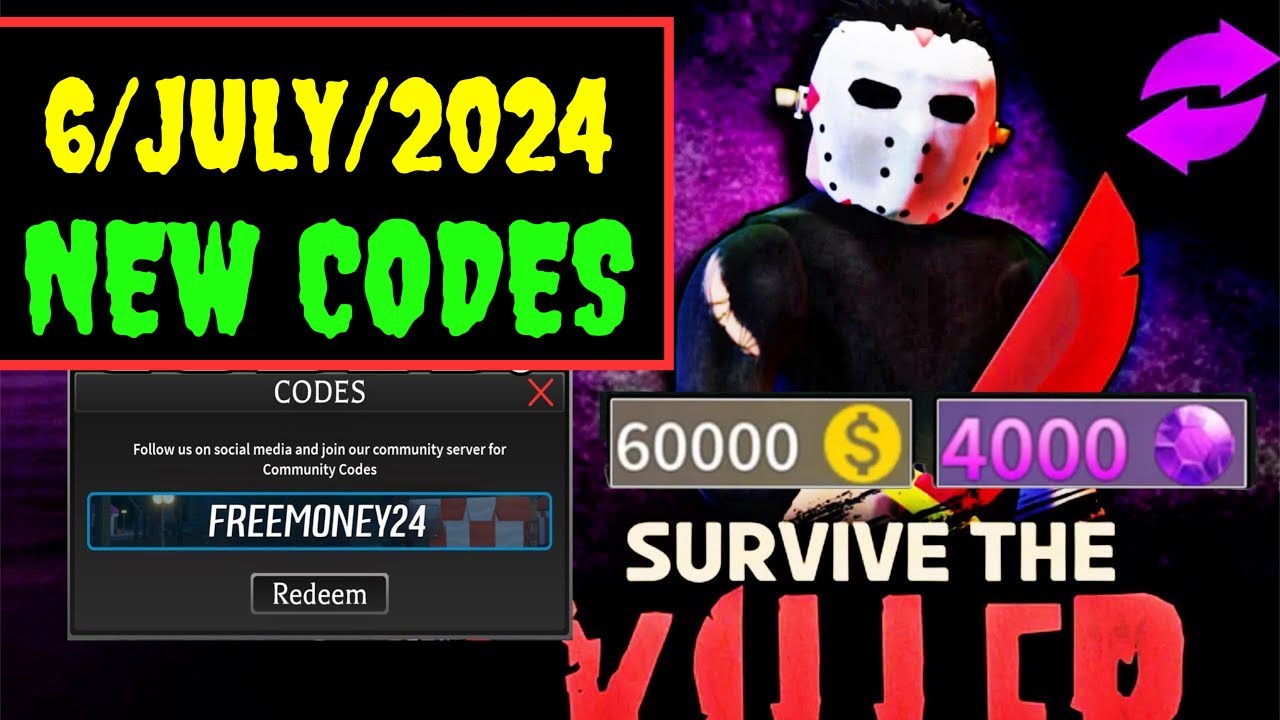 *6 JULY NEW* ALL WORKING CODES FOR SURVIVE THE KILLER IN JULY 2024 ...