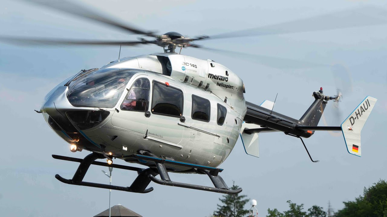 Meravo Helicopters | Start EC145 D-HAUI auf Flugplatz Jena-Schöngleina ...