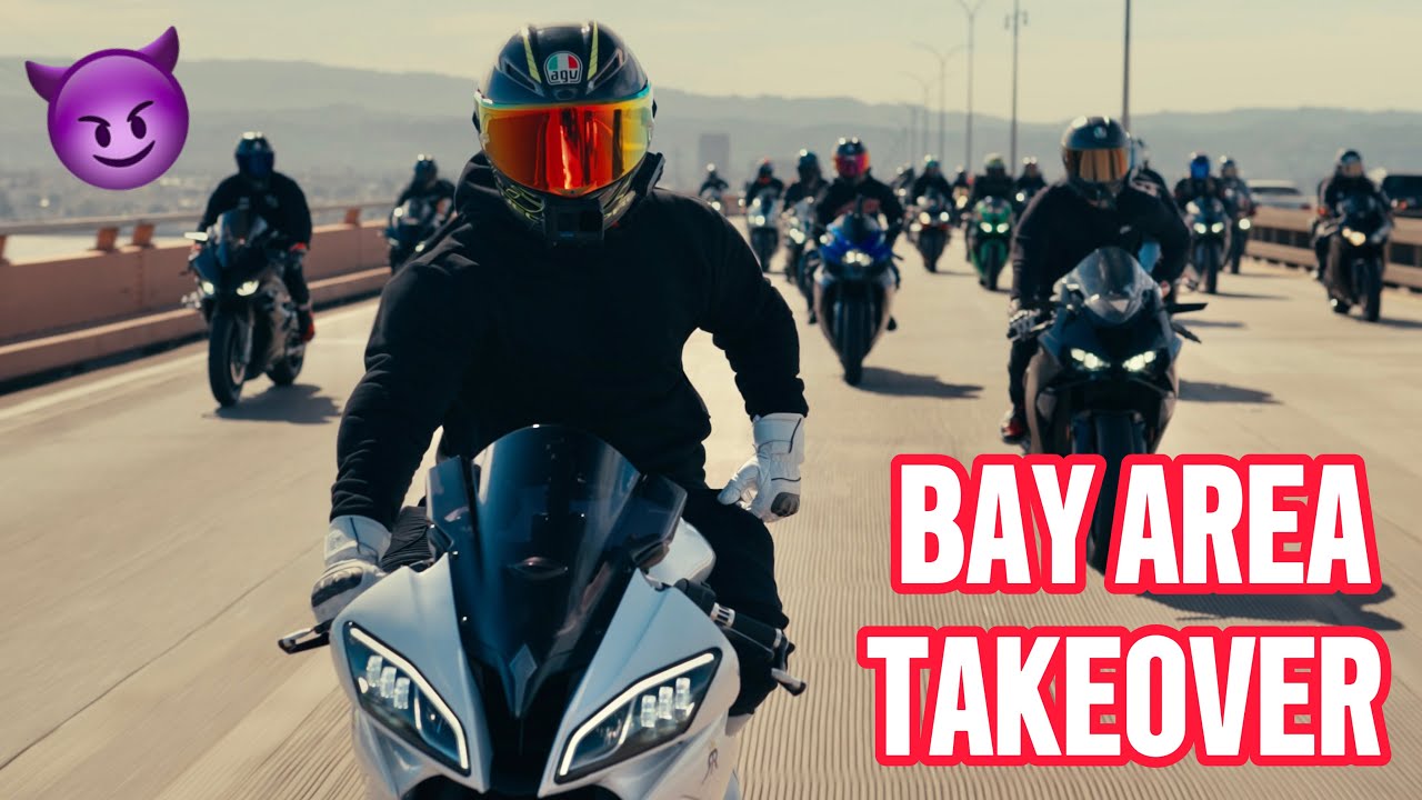 200+ BIKERS TAKE OVER THE BAY AREA FREEWAYS 😈🏁 | Tour De Bae Bike Event ...