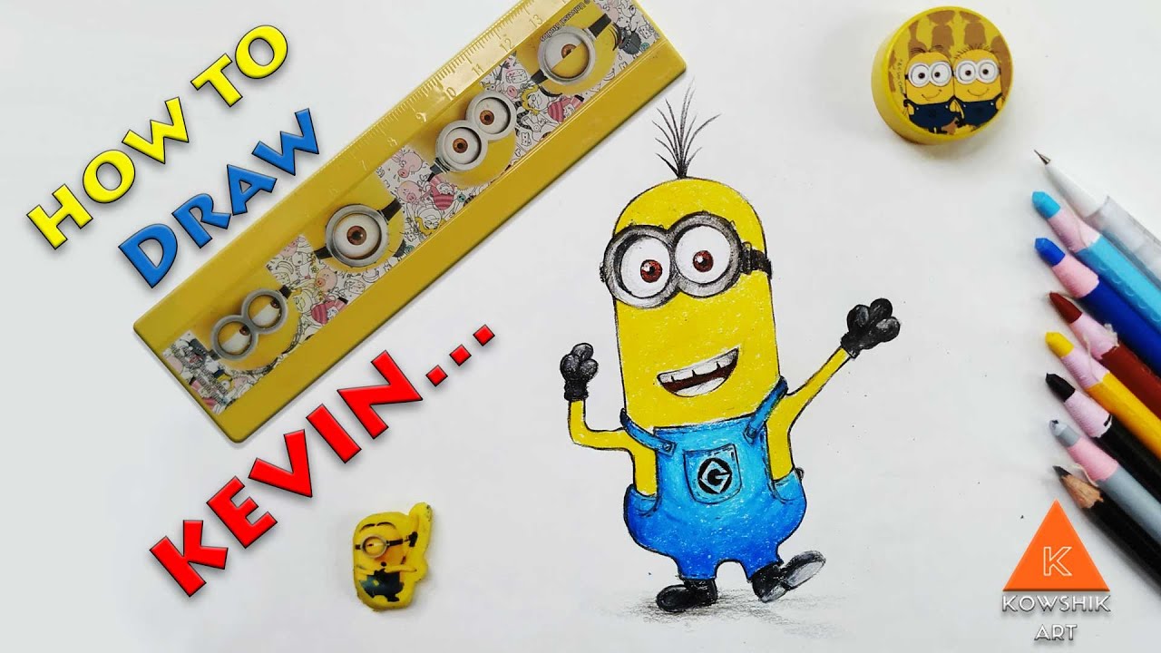 How to draw a minion Kevin - YouTube