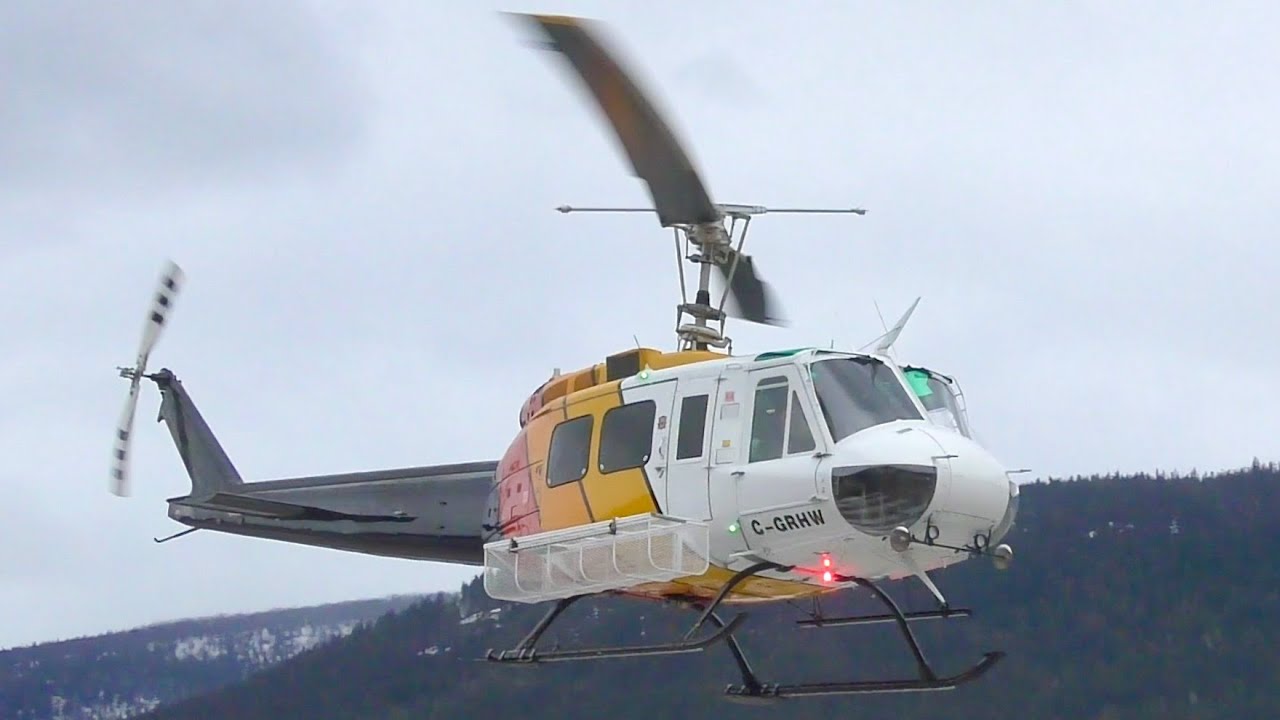 Bell 205 Helicopter Takeoff - YouTube