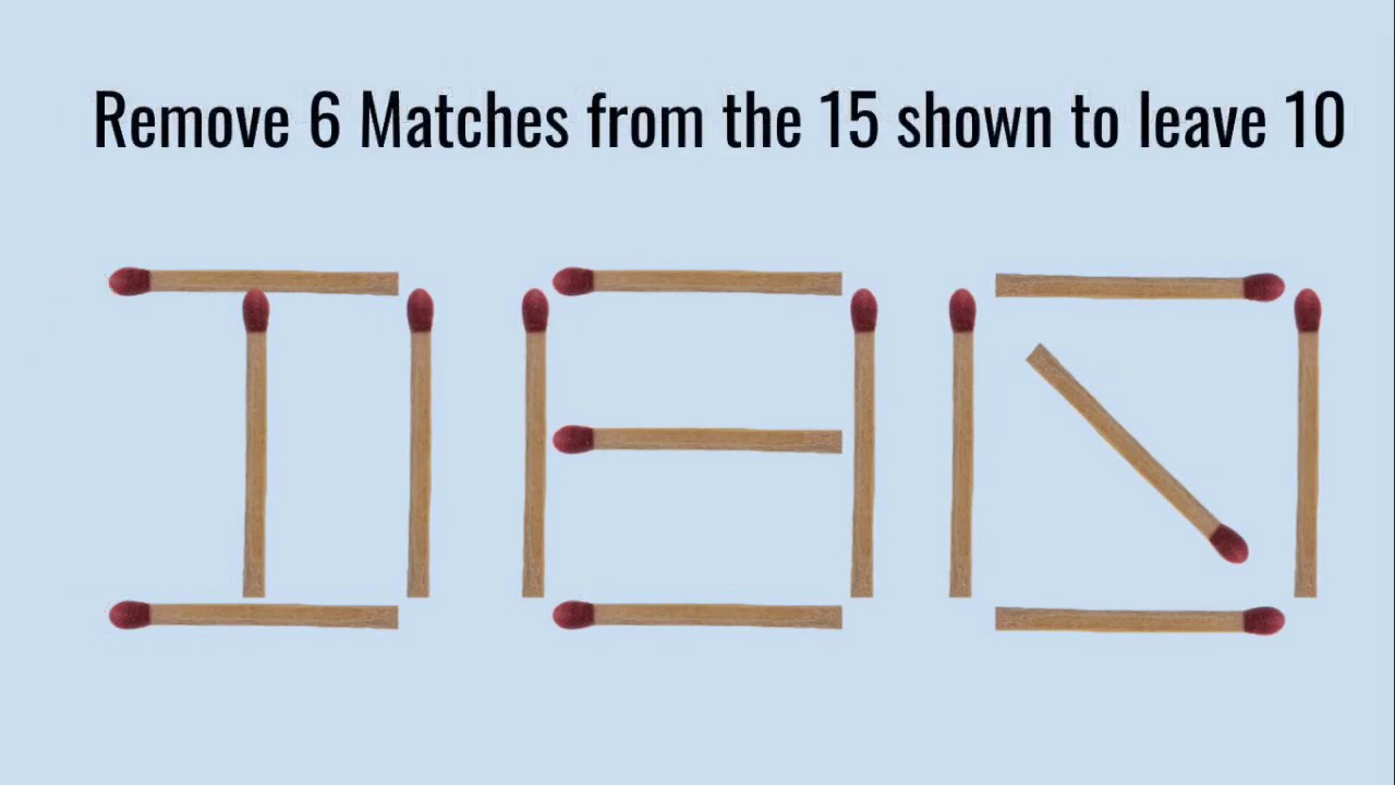 Remove 6 Matches From The 15 Shown To Leave 10 - YouTube
