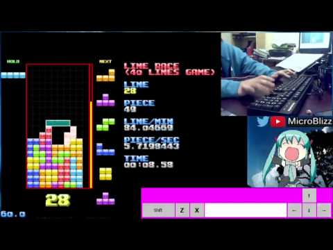 [Nullpomino] 40L runs with hand cam - YouTube
