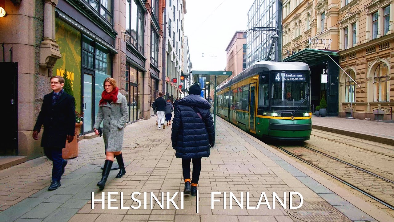 Winter Walking in Helsinki, Finland - Train Station to the Market ...
