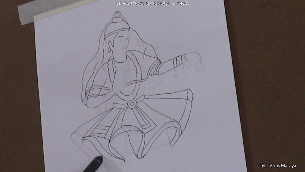 Manipur dance sketch 01 - YouTube